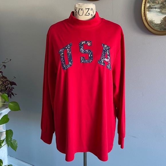 BonWorth | Tops | Vintage Bonworth Usa Patriotic Mock Neck | Poshmark